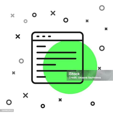 Black Line Computer Api Interface Icon Isolated On White Background Application Programming