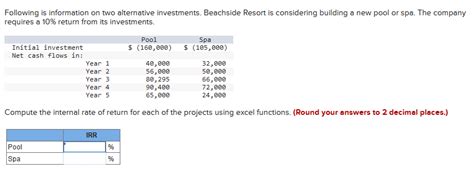 solved following is information on two alternative