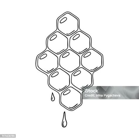 하얀 배경에 고립 된 손으로 그린 벌집 낙서 간단한 개요 그림 그것은 직물 종이의 장식에 사용할 수 있습니다 개념에 대한 스톡