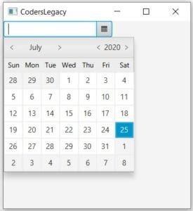 JavaFX DatePicker CodersLegacy
