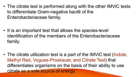 Citrate Utilization Test Pptx