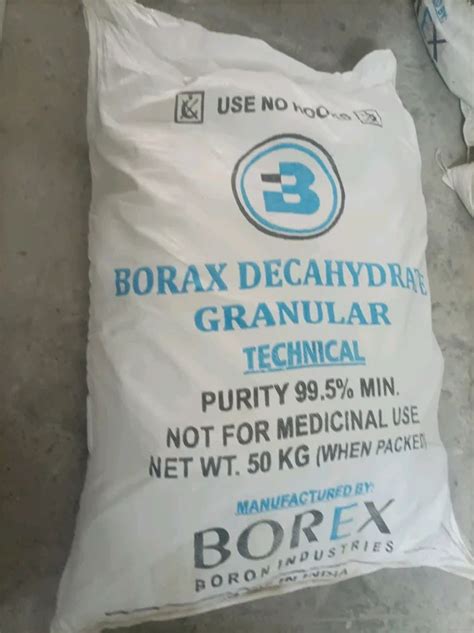 Powder Borax Decahydrate Granular Hdpe Bag Packaging Size 50 Kg At