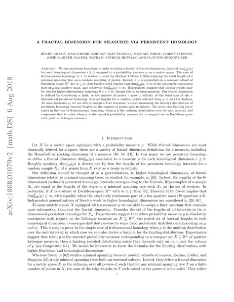 Pdf A Fractal Dimension For Measures Via Persistent Homology