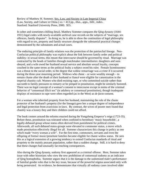 Pdf Sex Law And Society In Late Imperial China