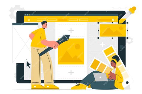 프론트 엔드 개념 일러스트레이션 무료 벡터