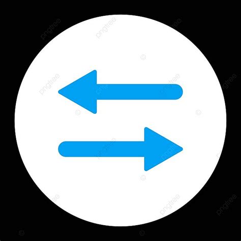 Round Button With Blue And White Flat Horizontal Arrows Swapping Positions Photo Background And