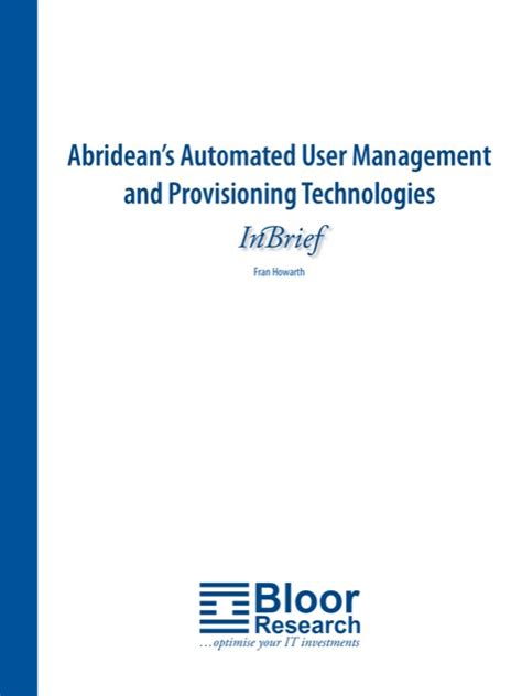 Abrideans Automated User Management And Provisioning Technologies