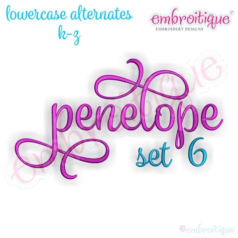 Penelope Set 6 Calligraphy Script Monogram Alphabet Font F Instant Email Delivery Download