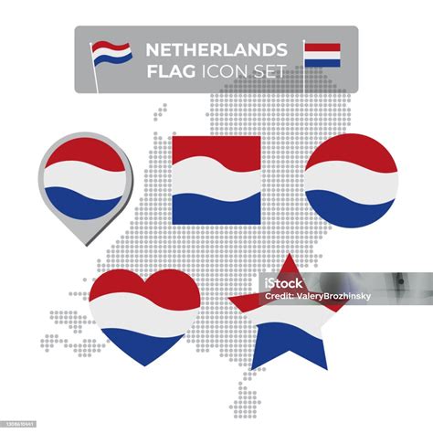 네덜란드 덴마크 국기 아이콘사각형 심장 원 별과 포인터의 모양으로 설정 지도 마커 덴마크의 모자이크지도 네덜란드 국기를 흔들며 벡터 기호 아이콘 버튼 0명에 대한 스톡 벡터