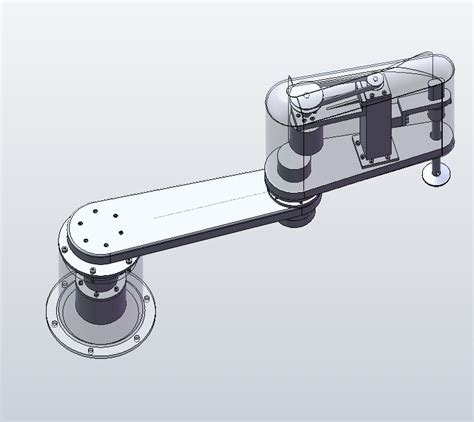 Scara机器人模型机器及其主要零部件二维图纸 Solidworks 2016 模型图纸下载 懒石网