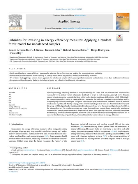Pdf Subsidies For Investing In Energy Efficiency Measures Applying A
