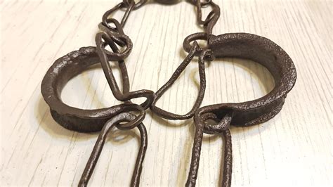 1800 Authentic Medieval East European Wrought Iron Handcuffs Ankle