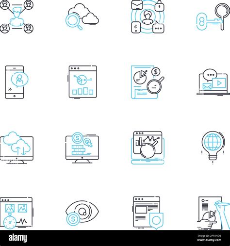 Content Development Linear Icons Set Creativity Research Strategy