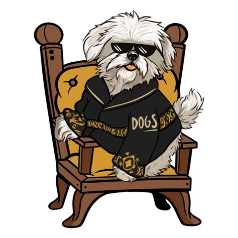 Diseño Png Y Svg De Perro Con Gafas De Sol Sentado En Una Silla Para