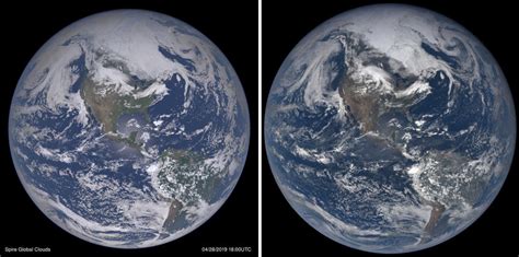Side By Side Comparison Of Global Cloud Coverage Viewed From Space At Download Scientific
