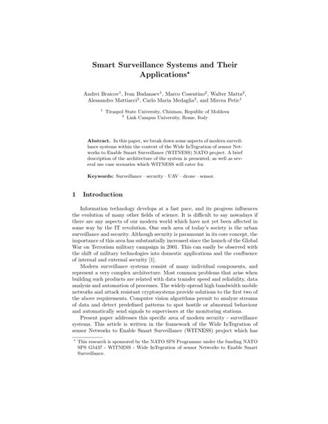 Pdf Smart Surveillance Systems And Their Applications