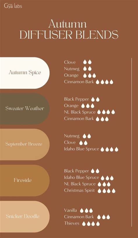Autumn Diffuser Blends Aromatherapy Essential Oils Essential Oil Diffuser Recipes Essential