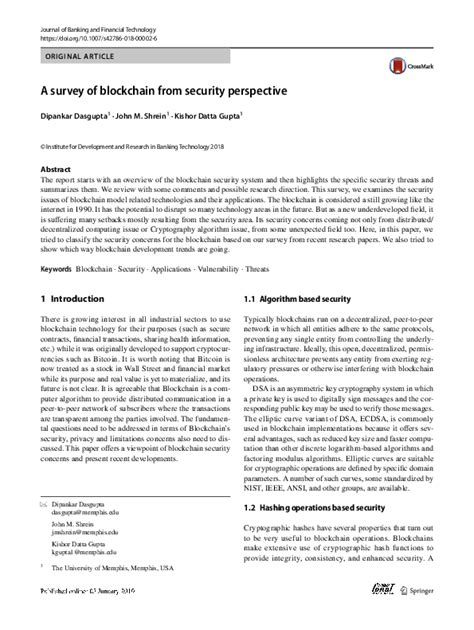 pdf a survey of blockchain from security perspective john shrein