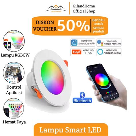 Jual Lampu Smart LED Tuya Downlight Bluetooth Support Wifi 10watt RGB WH W Shopee Indonesia