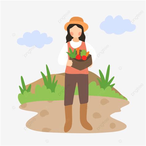 여자 현지 농부 잡고 야채 여성 농부 농장주 야채 Png 일러스트 및 Psd 이미지 무료 다운로드 Pngtree