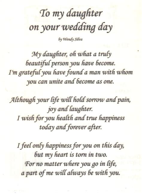 Picture 31 Of 31 Wedding Day Quotes Poem To My Daughter Wedding