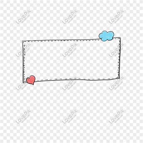 손으로 그린 작은 새 사각형 제목 상자 Png 일러스트 무료 다운로드 Lovepik