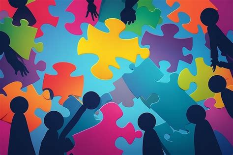 Premium Photo Problem Solving Concept Teamwork Or Community Group Of Colorful Silhouette Heads