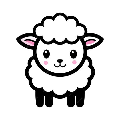 A Black And White Drawing Of A Sheep Vector Line Illustration Premium