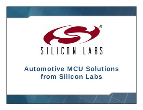 Pdf Automotive Mcu Solutions From Silicon Labs Documents