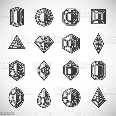 그래픽 및 웹 디자인에 대 한 배경에 설정 된 보석 돌 아이콘입니다 웹 또는 모바일 앱에 대한 창조적 인 일러스트 개념 기호입니다 개체 그룹에 대한 스톡 벡터 아트 및 기타