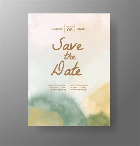 추상적 인 스프레이치 된 수채화 배경 으로 된 결혼식 초대 프리미엄 벡터