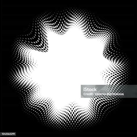 추상적인 왜곡된 원형 프레임 하프톤 도트 로고 엠블럼 디자인 요소 디자인을 위한 하프톤 효과 템플릿입니다 0명에 대한 스톡 벡터 아트 및 기타 이미지 Istock