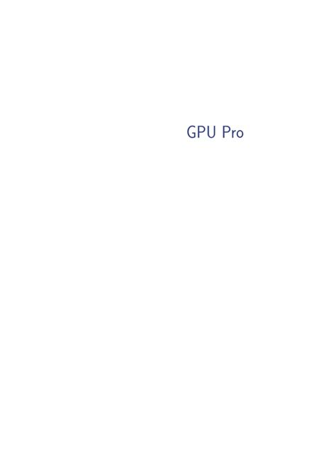 Gpu Pro 1 Pdf Graphic Design Computer Science