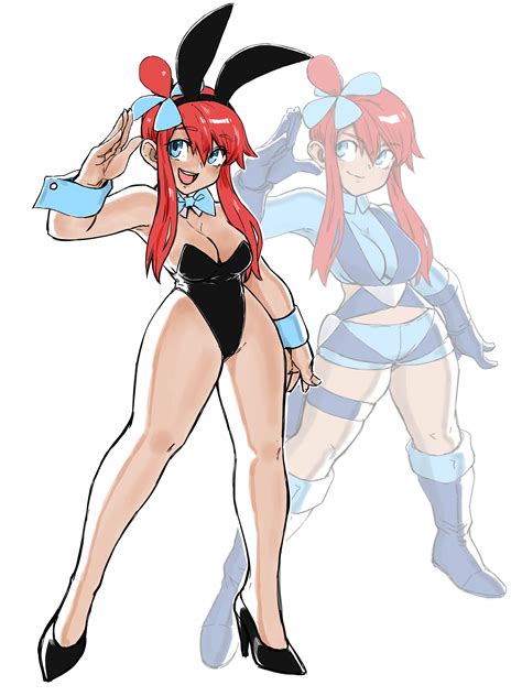 Rule 34 Bunnysuit Cleavage Hourglass Figure Pokemon Skyla Pokemon