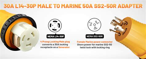 Mecmo Nema L14 30p To Nema Ss2 50r Generator Shore Power