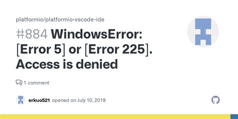 Windowserror Error 5 Or Error 225 Access Is Denied · Issue 884
