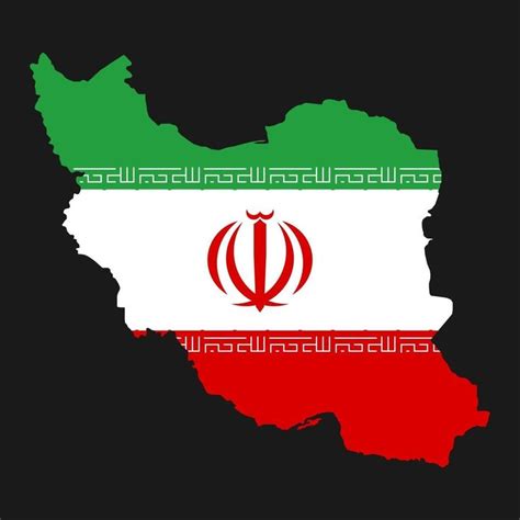 Download Iran Map Silhouette With Flag On Black Background For Free