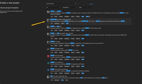 Visual Studio How To Create Non NET Core Web API Stack Overflow