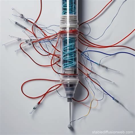 Wired Syringe Medical Device Stable Diffusion Online