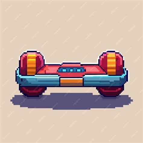 Retro Pixel Art Hoverboard Illustration In Vibrant Colors Premium Ai