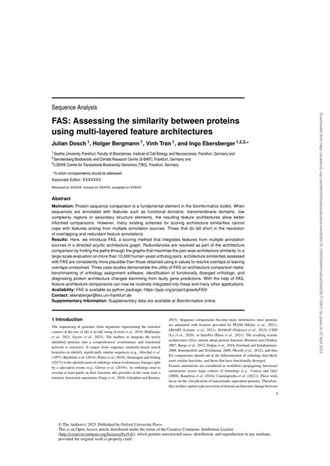 Pdf Fas Assessing The Similarity Between Proteins Using Multi Layered Feature Architectures