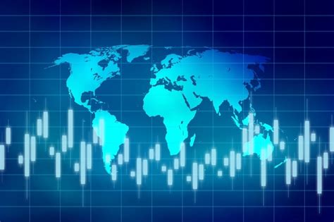 premium photo world map na financial data chart