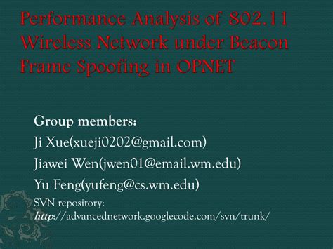 Ppt Performance Analysis Of 80211 Wireless Network Under Beacon Frame Spoofing In Opnet