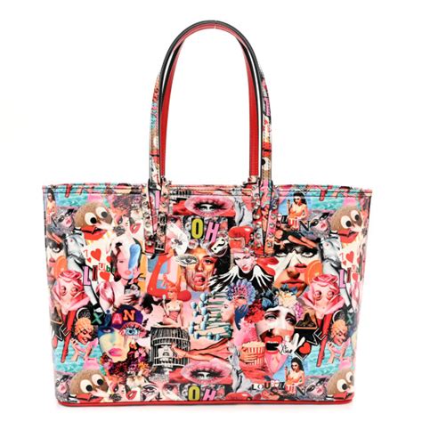 Christian Louboutin Patent Calfskin Small Oh Xtian Cabata Tote Red