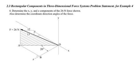 Solved 2 3 Rectangular Components In Three Dimensional Force