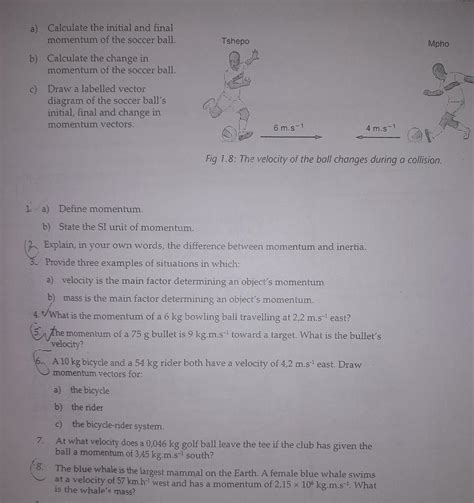 Solved A Calculate The Initial And Final Momentum Of The