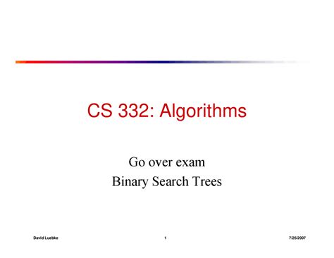 Review Dynamic Sets Lecture Slides Cs 332 Docsity