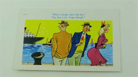 1950s Risque Comic Postcard Big Boobs Black Stockings Science