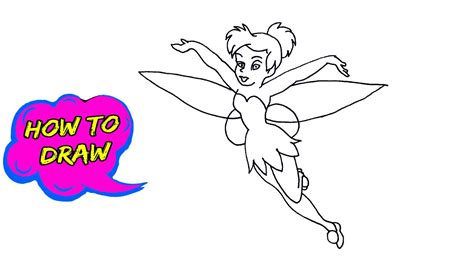 Tinkerbell Flying Outline
