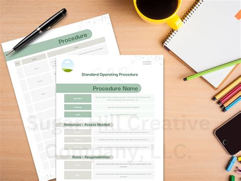 Sop Template Standard Operating Procedure Template Customizable Sop